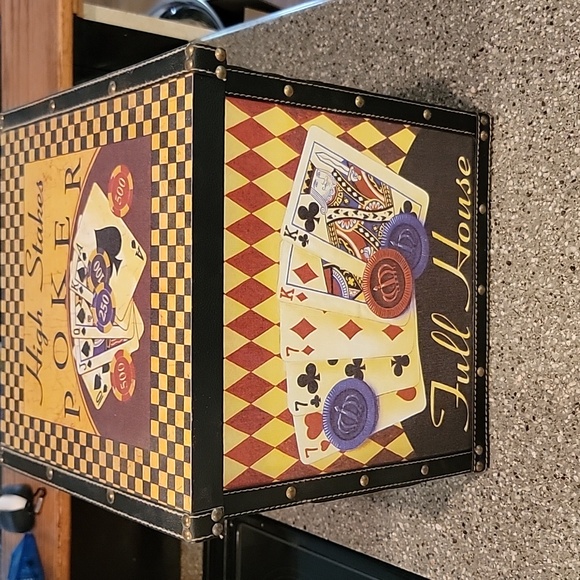Games | Full House High Stakes Poker Game Storage Box Black And Gold ...